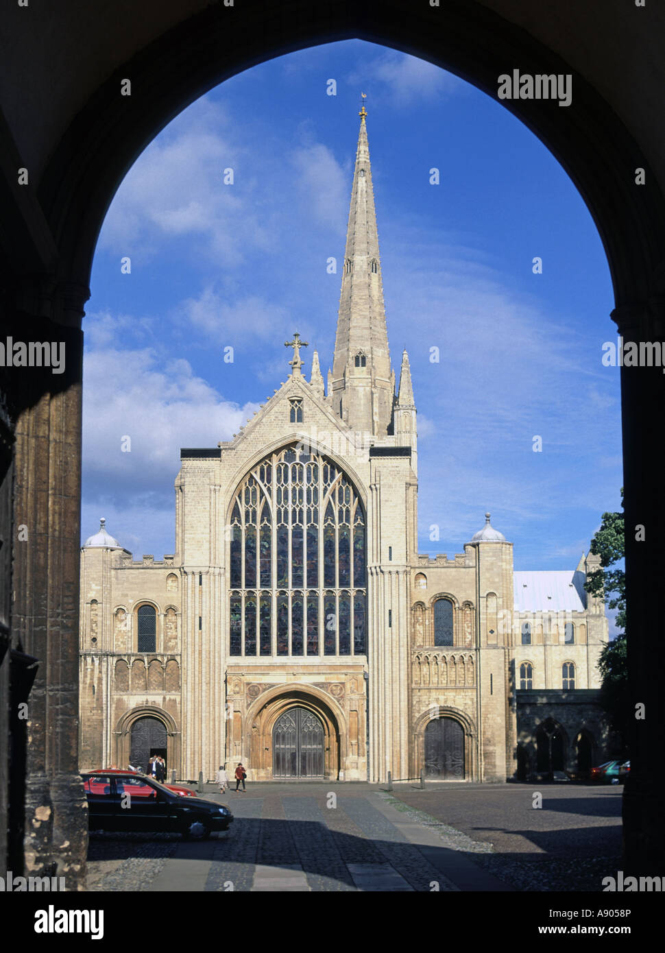 Church of England Norman & Gothic historical Norwich cathedral building ...