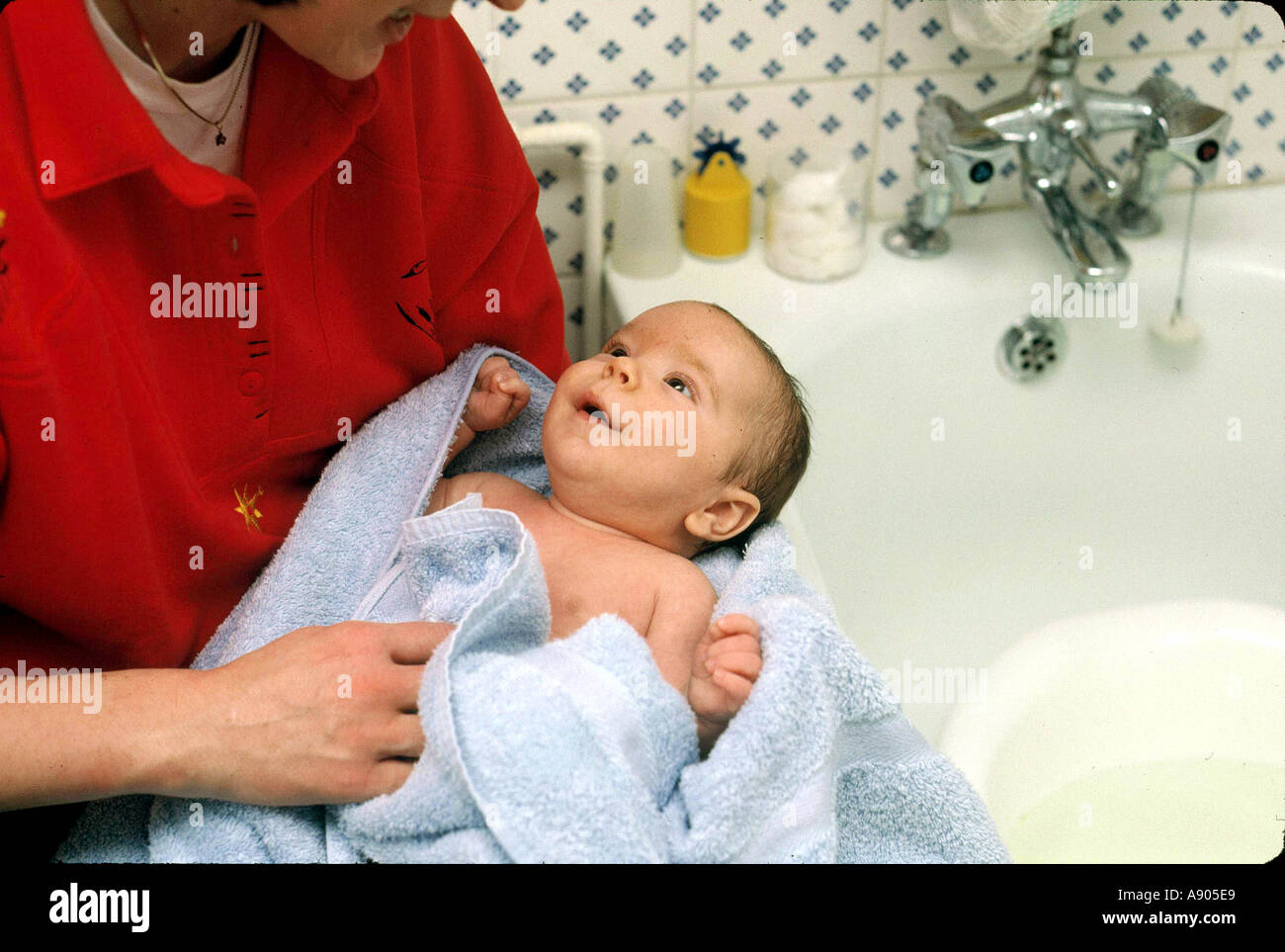 Drying infant after bath hi-res stock photography and images - Alamy