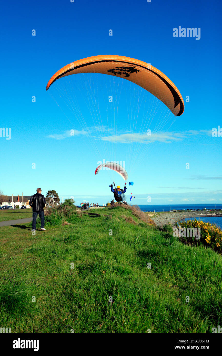 Paragliding at Clover Point Victoria Stock Photo - Alamy
