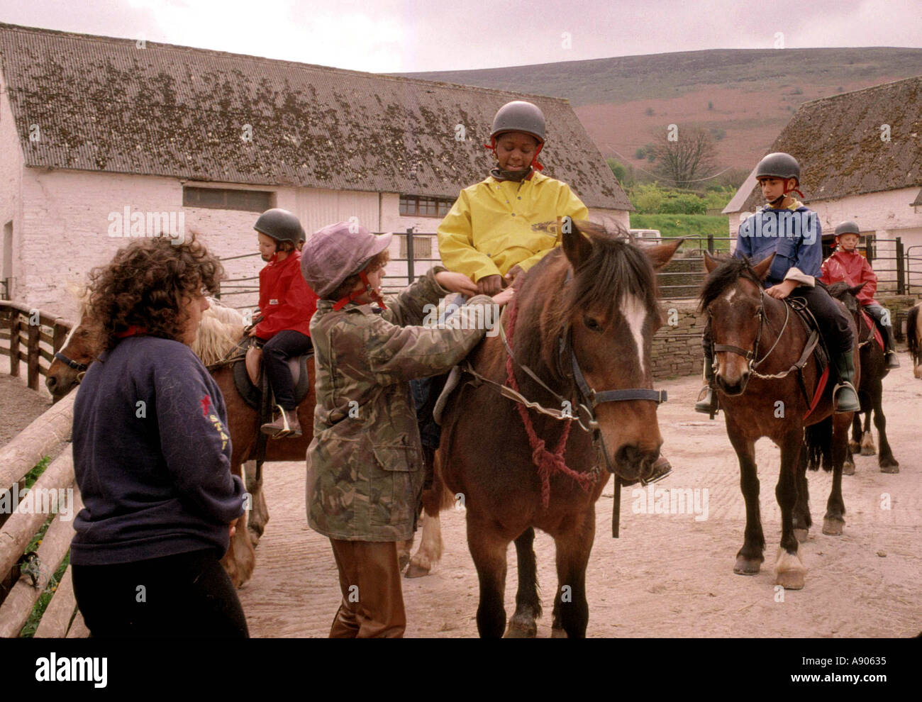 Pony trekking children hi-res stock photography and images - Alamy