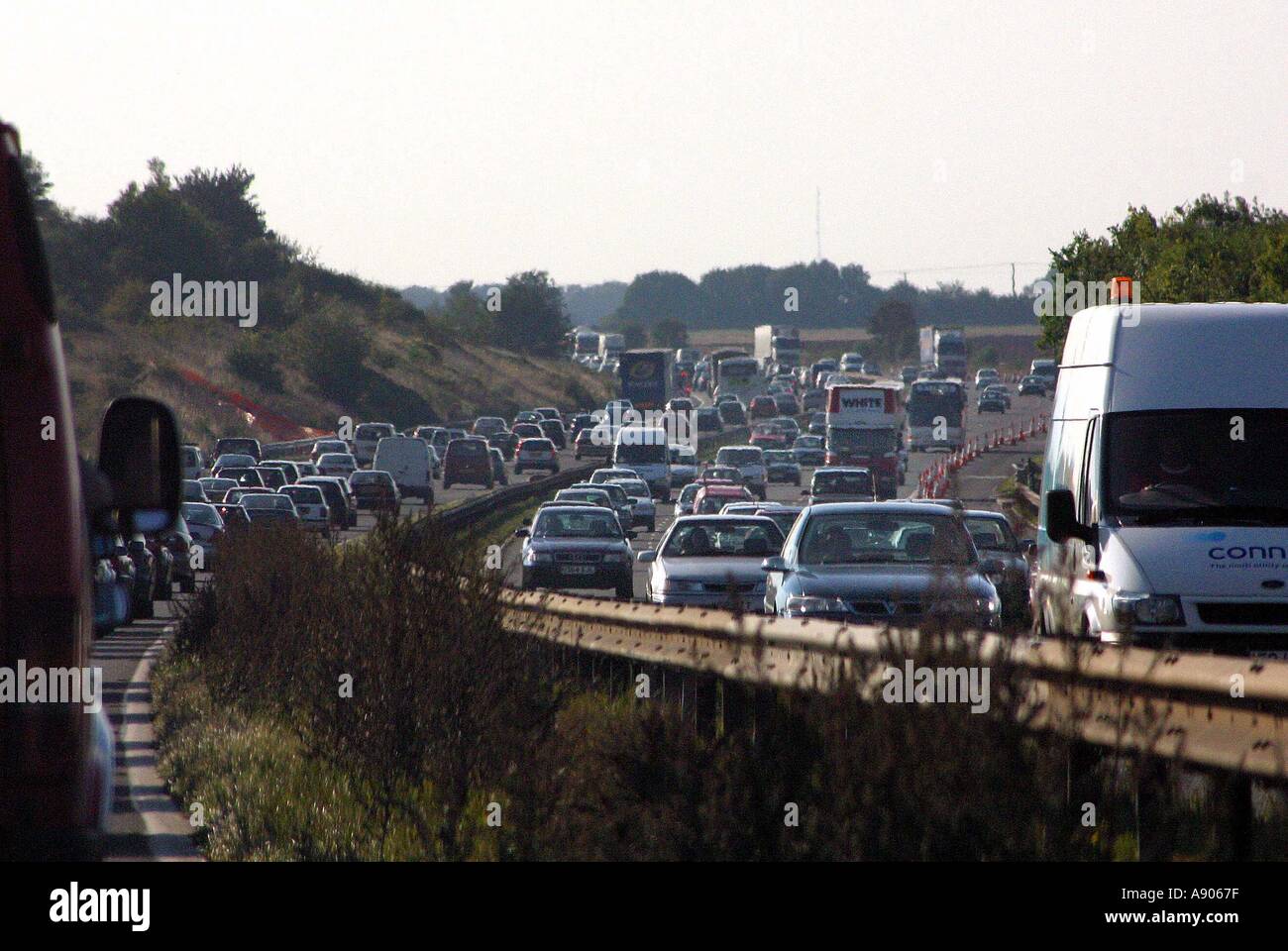 Traffic jams on busy motorway Stock Photo - Alamy