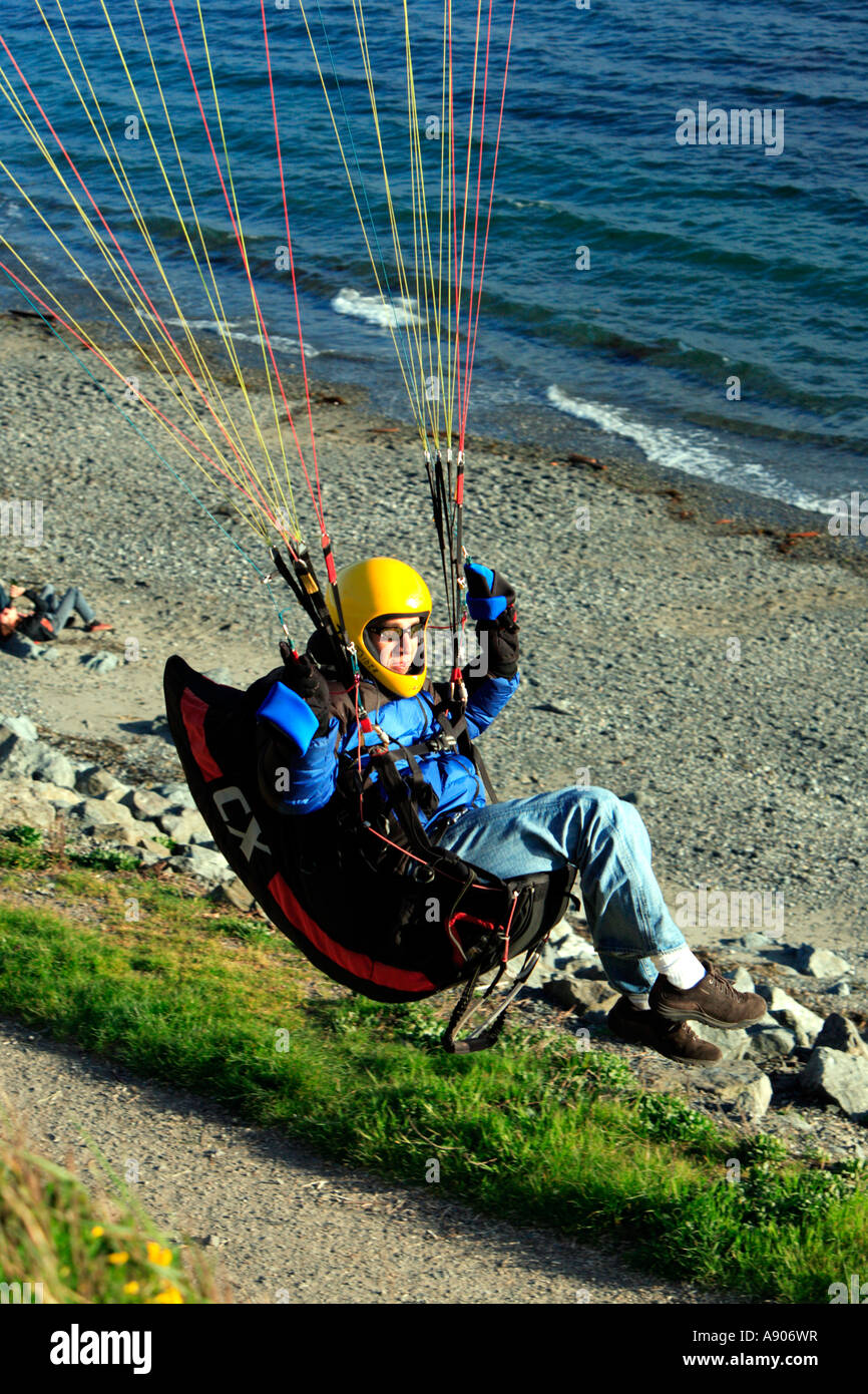 Paragliding at Clover Point Victoria Stock Photo - Alamy