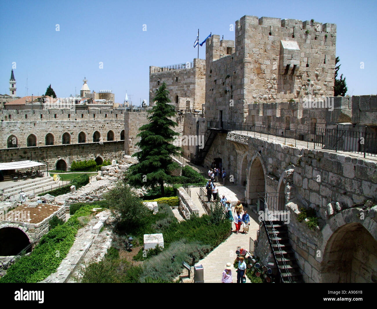Interior of the David citadel and Tower in the old city of Jerusalem ...