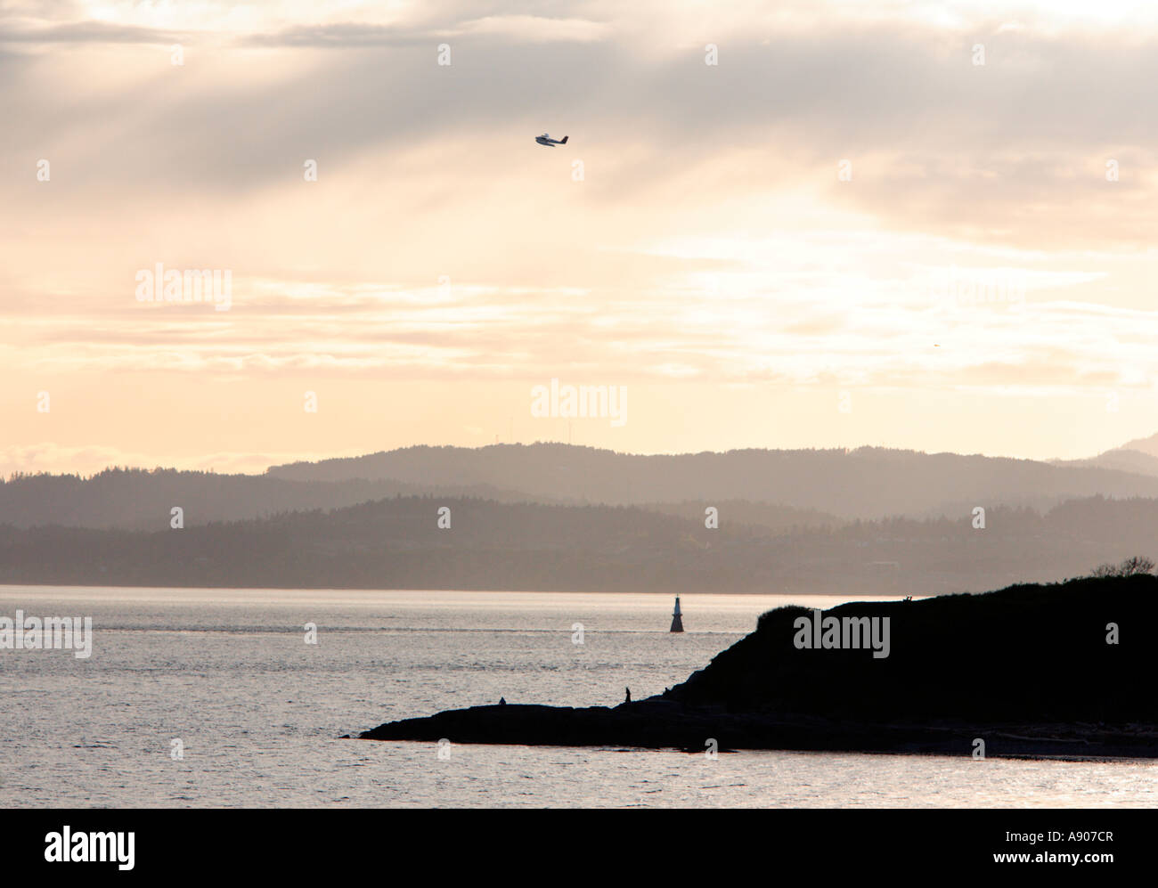 Clover Point at sunset Victoria Stock Photo - Alamy