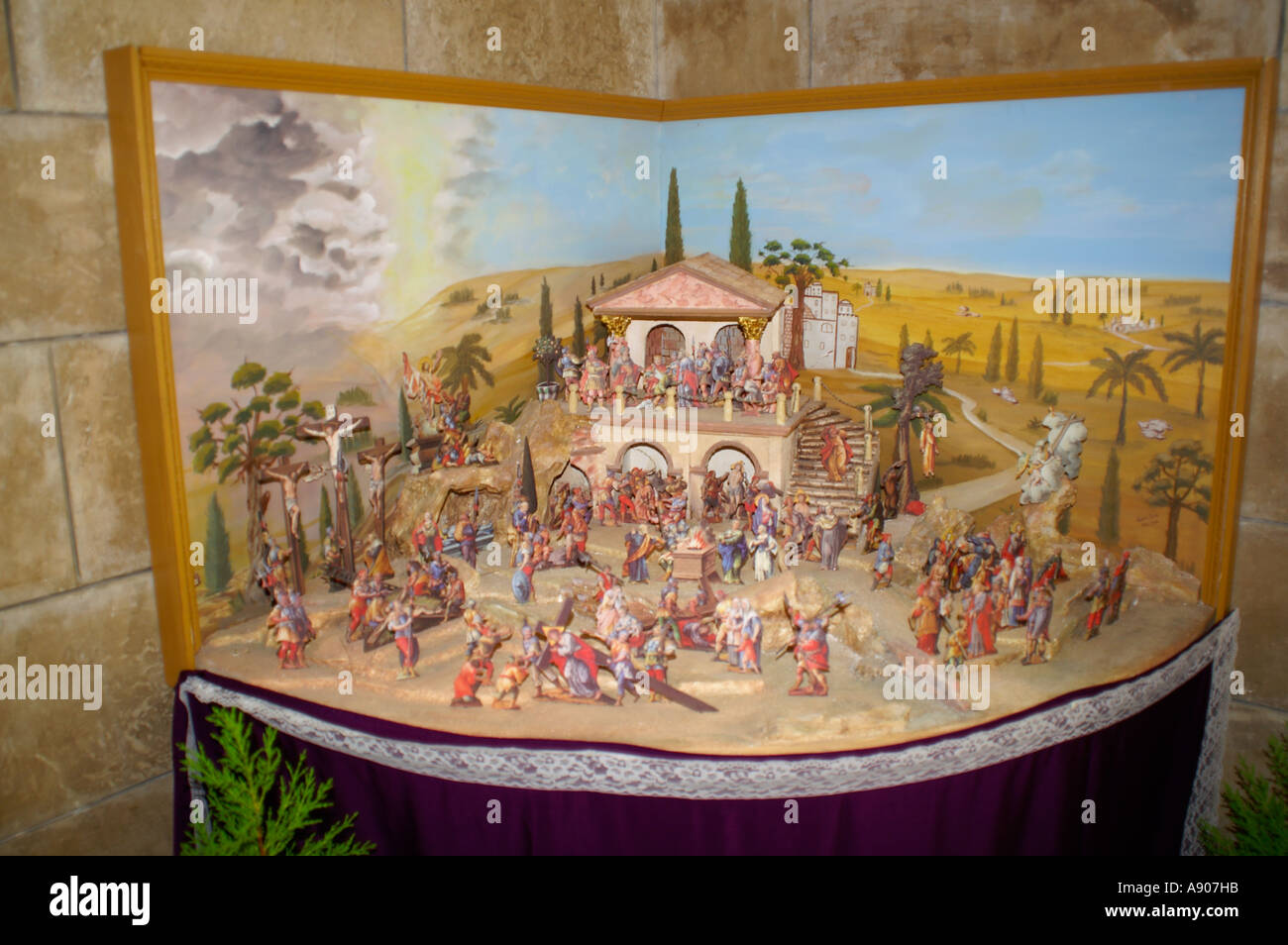 interior of the DOMINUS FLEVIT church on mount olives Jerusalem Israel ...
