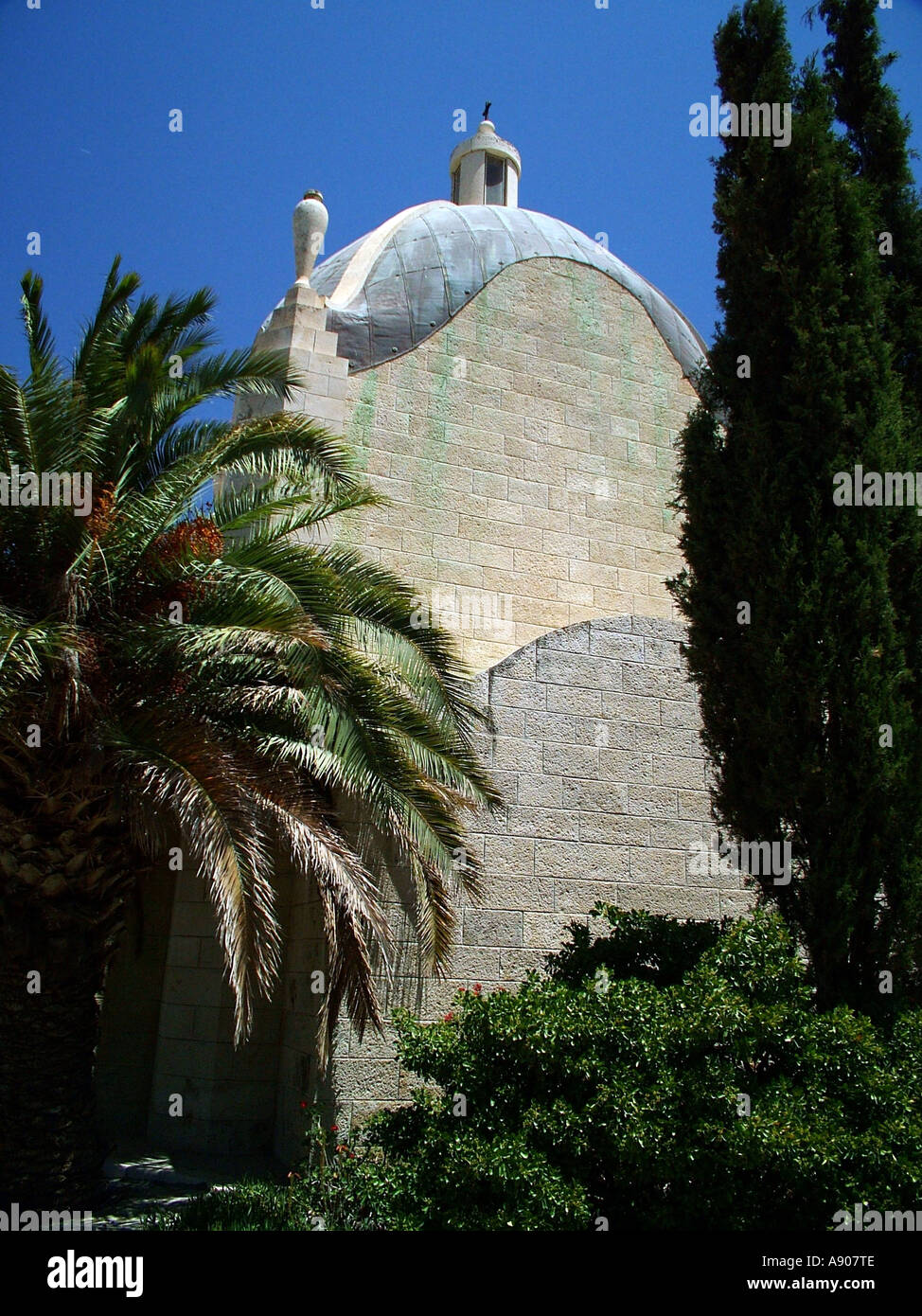 exterior of the DOMINUS FLEVIT church on mount olives Jerusalem Israel ...