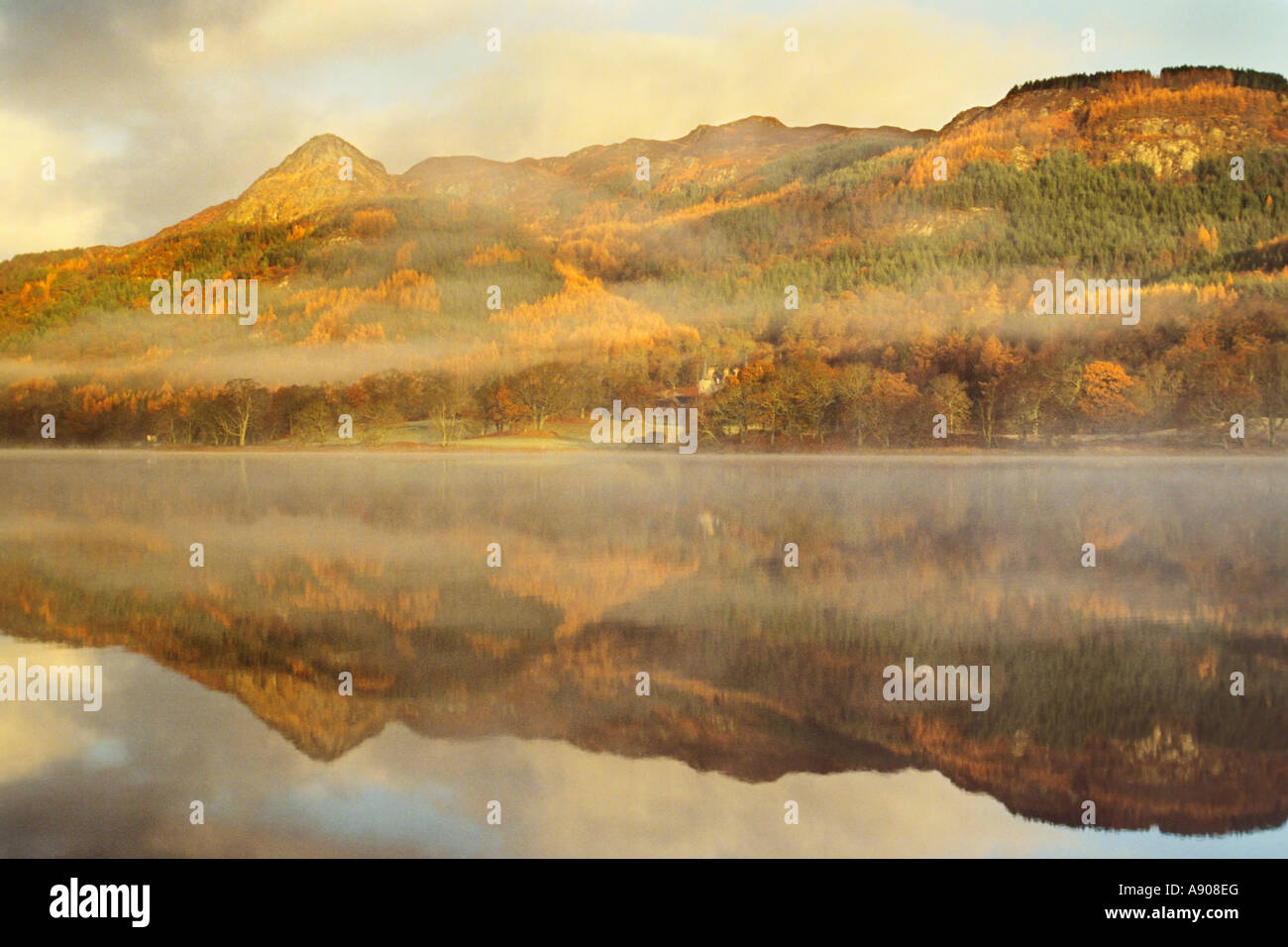 Ben An and Loch Achray in the Trossachs near Callander Stock Photo - Alamy