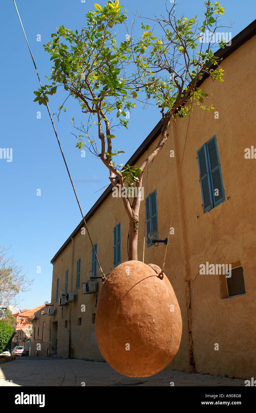 Israel, Jaffa, Floating Orange Tree (1993), by Ran Morin Stock Photo ...
