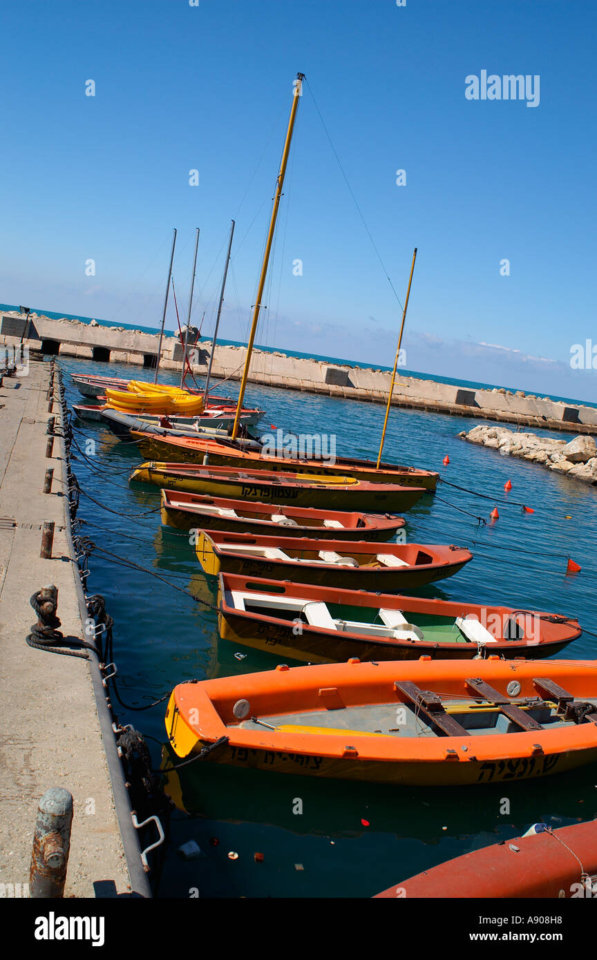 sail boats at Old Jaffa Port Tel Aviv Israel is now used as a fishing ...