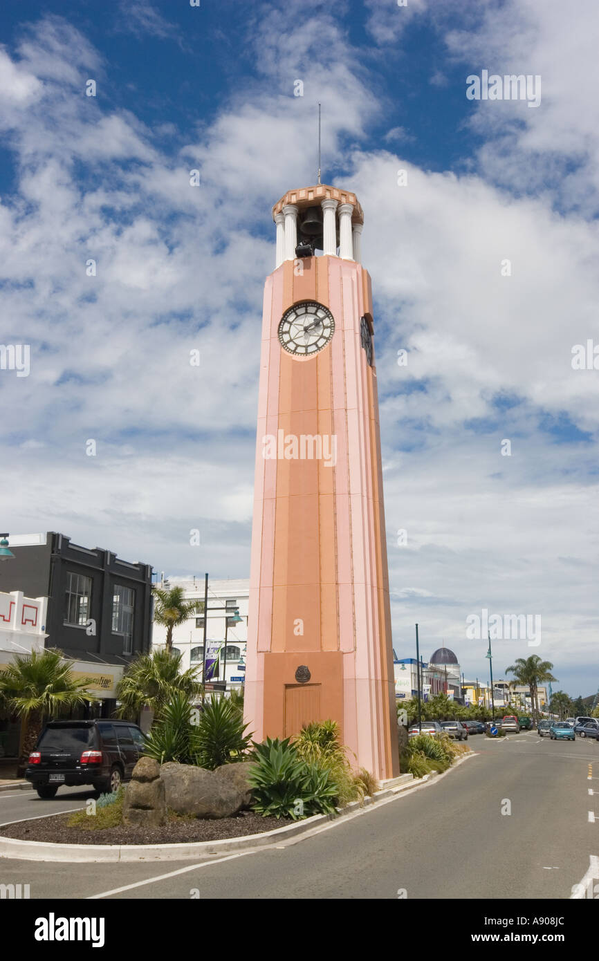New Zealand Gisborne Robinson memorial clock tower Art Deco Stock Photo ...