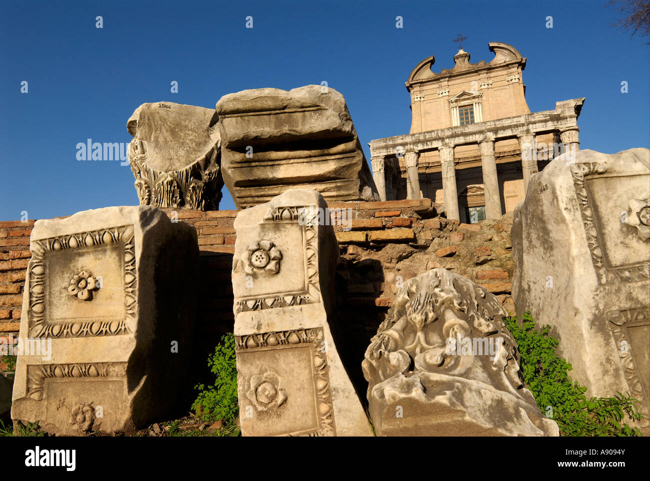 Rome Italy The baroque church of San Lorenzo in Miranda & The Temple of ...