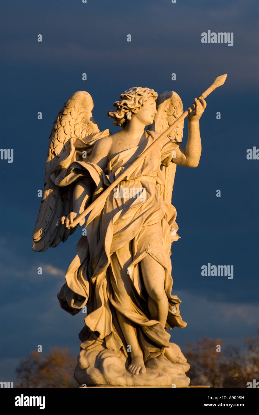 Rome Italy Bernini's baroque angel sculptures on Ponte Sant' Angelo ...