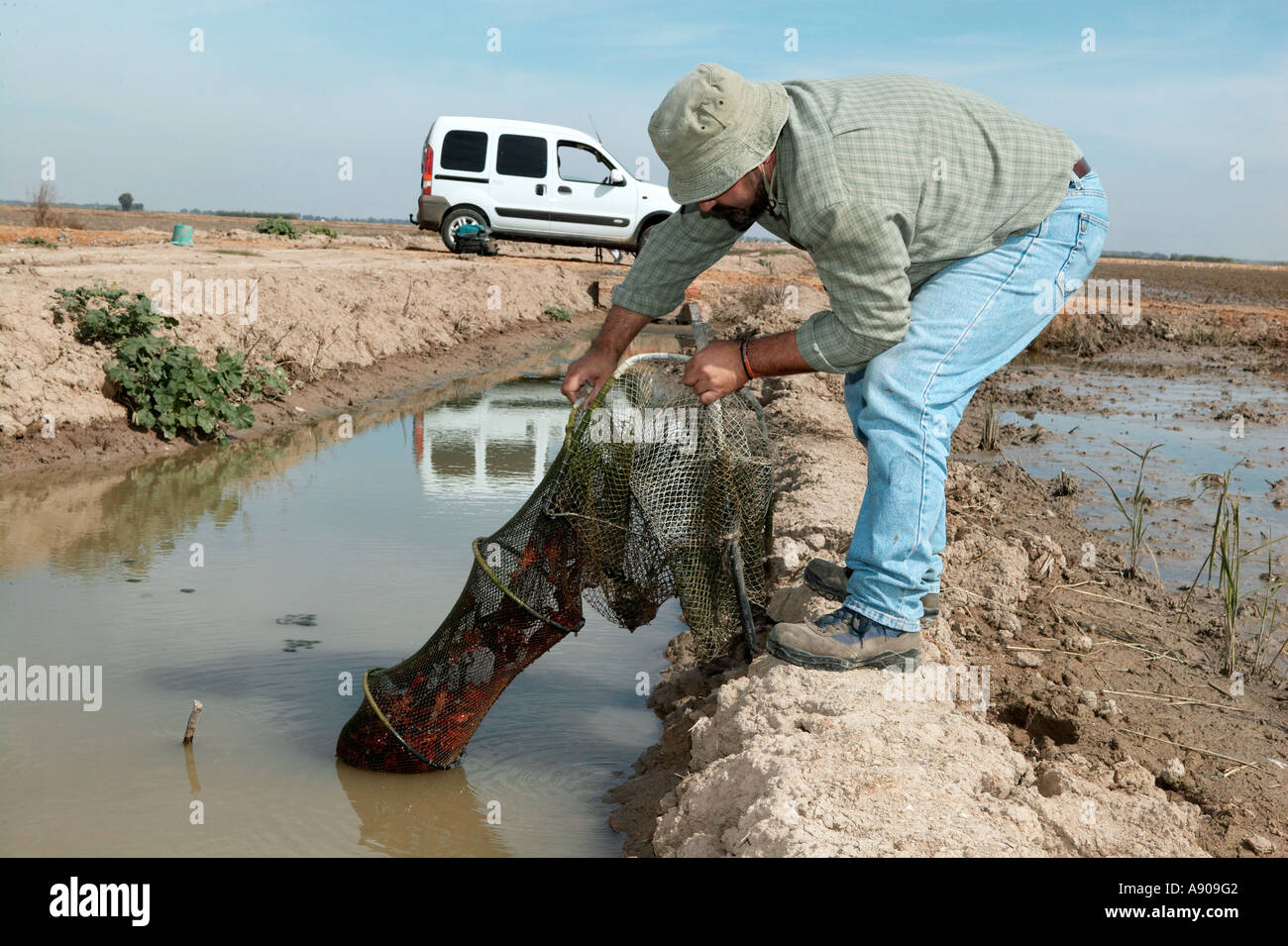 American crawfish fisherman Stock Photo - Alamy
