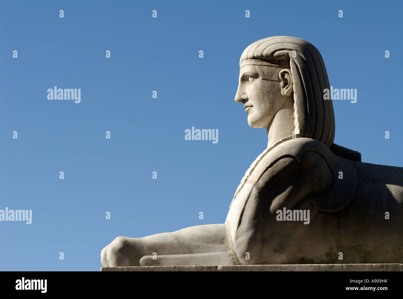Rome Italy Egyptian sphinx statue overlooking Piazza del Popolo Stock ...