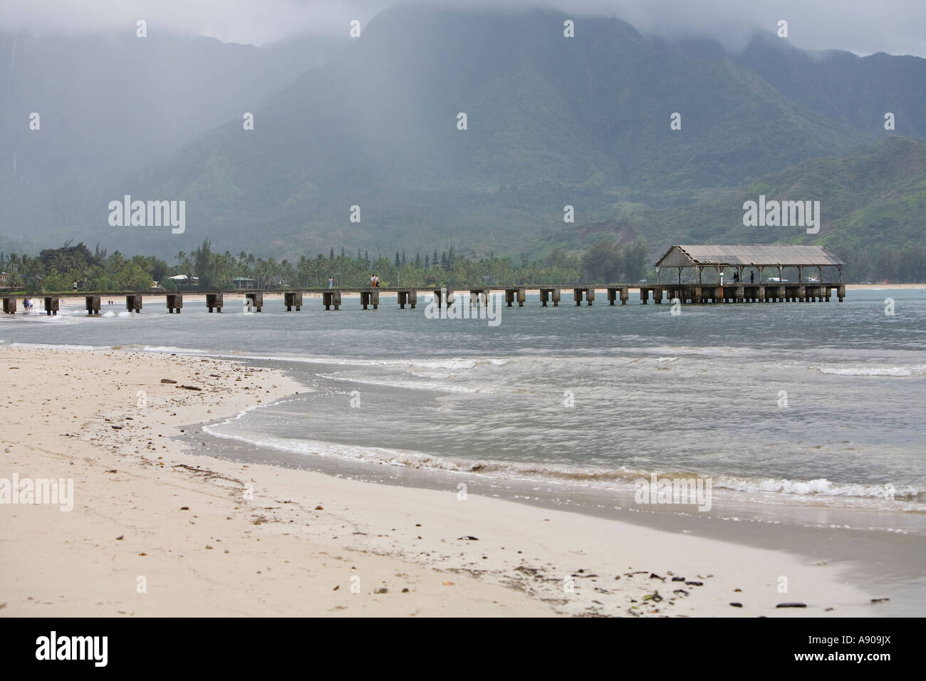 Hanalei pier, Hanalei bay, Kauai, Hawaii Stock Photo - Alamy