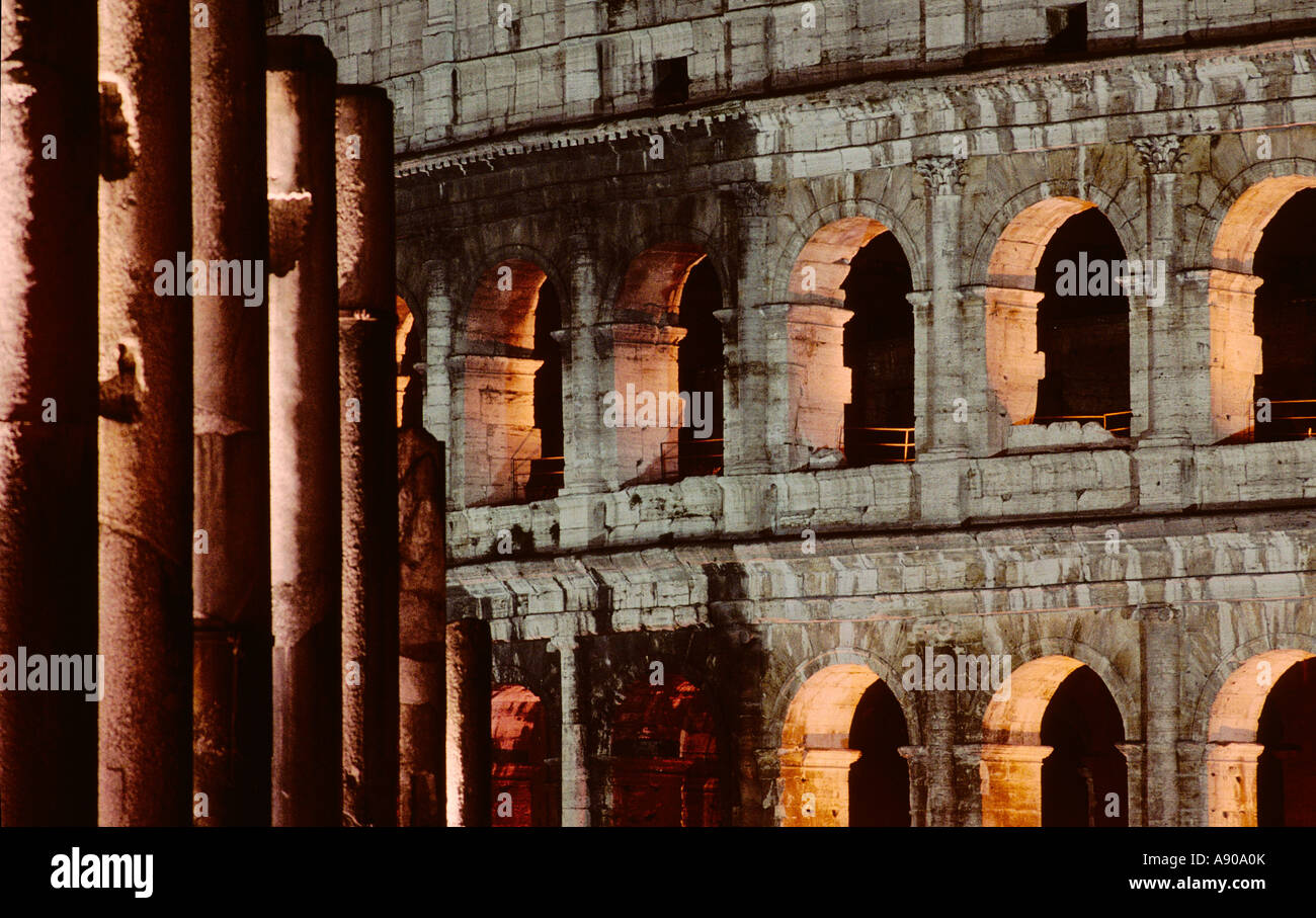 Rome Italy The Colosseum columns surrounding the Temple of Venus Rome ...