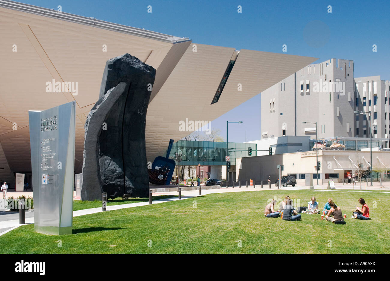 Denver art museum expansion, with old section in background, in ...