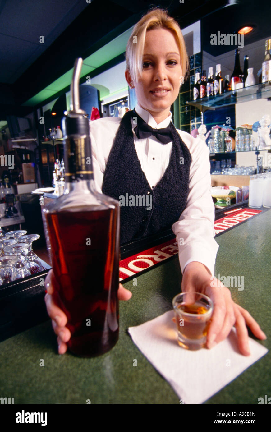 Female Bartender, Barkeeper Stock Photo - Alamy