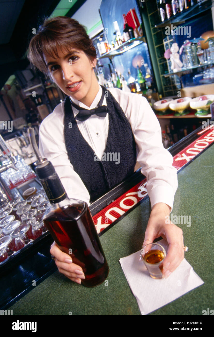 Female Bartender, Barkeeper Stock Photo - Alamy