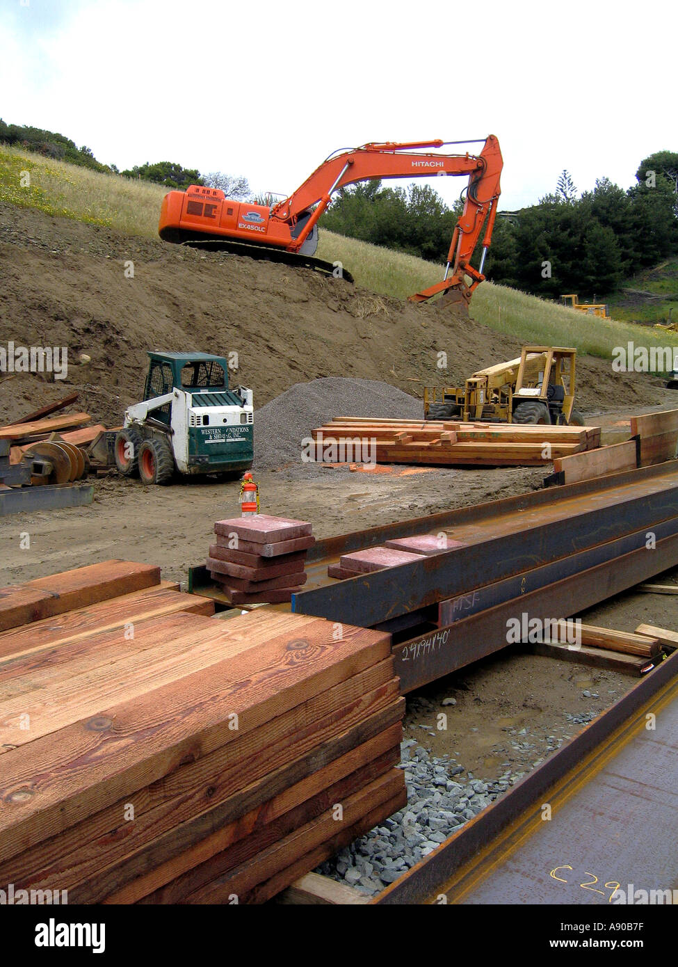 Home construction on hillside Stock Photo - Alamy