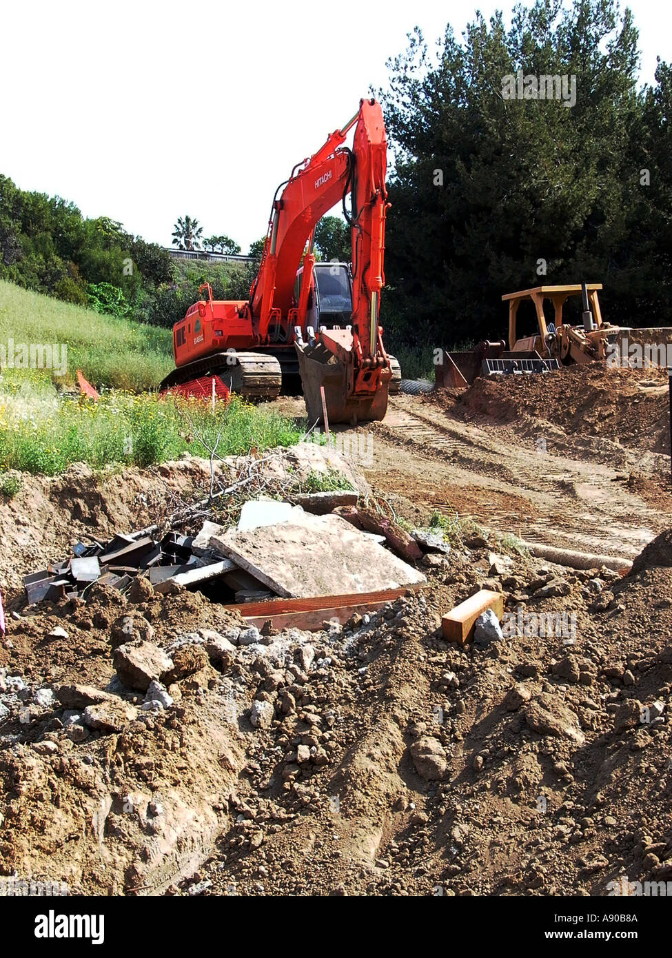 Home construction on hillside Stock Photo - Alamy