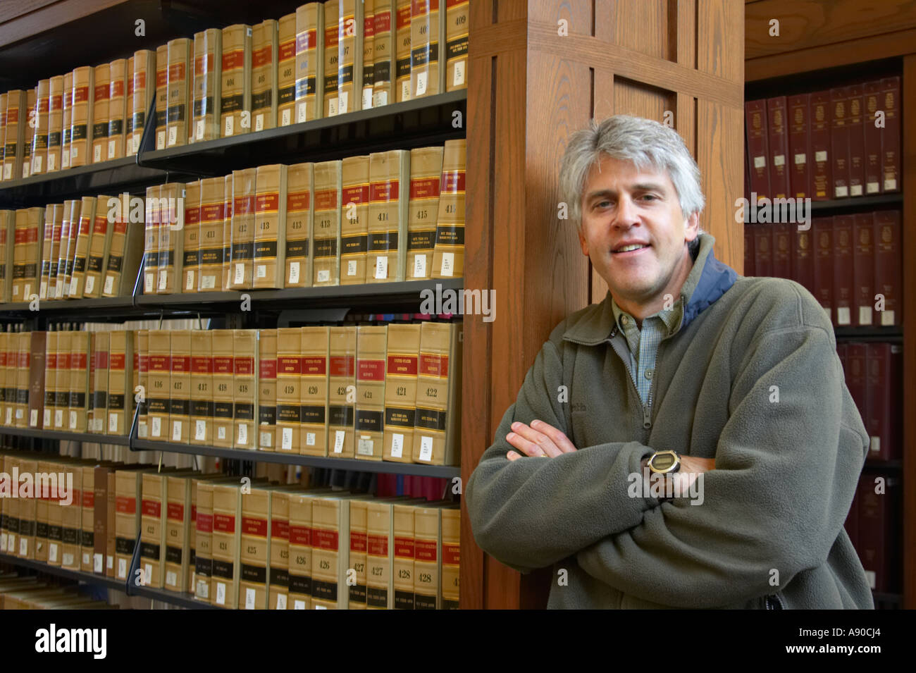 MASSACHUSETTS Boston Male alumnus in Harvard Law School library ...