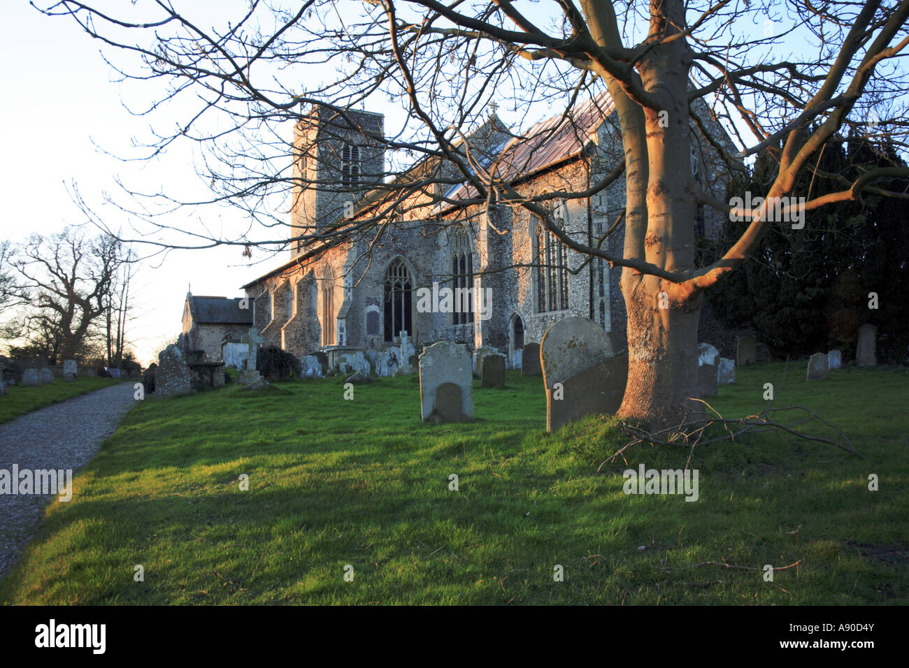 A view of the parish church of St Margaret at Upton, Norfolk, England ...