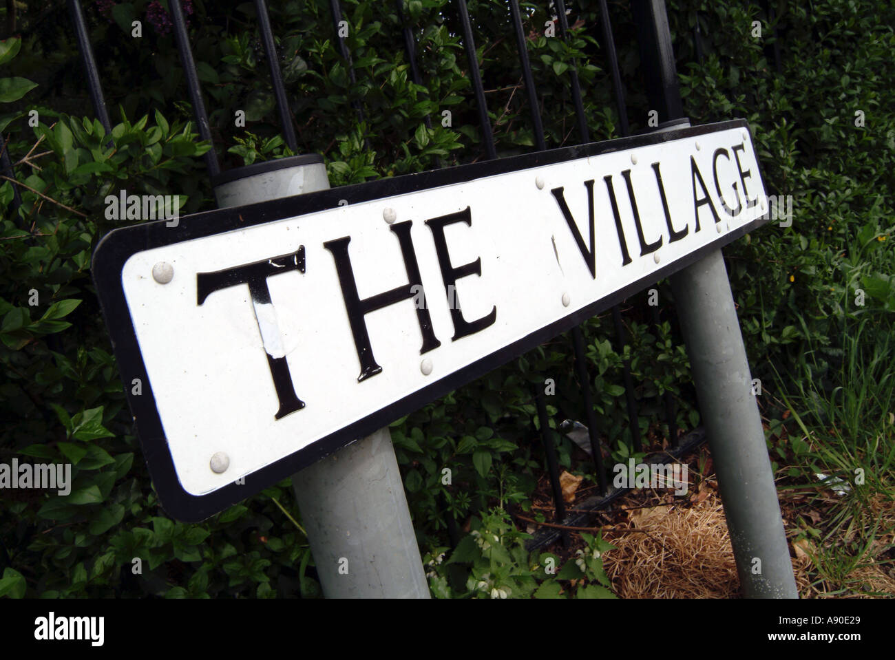 the village road sign Stock Photo - Alamy