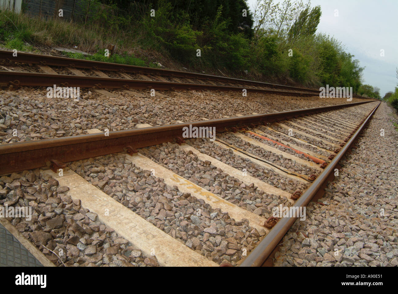 train tracks rail paralel lines Stock Photo - Alamy