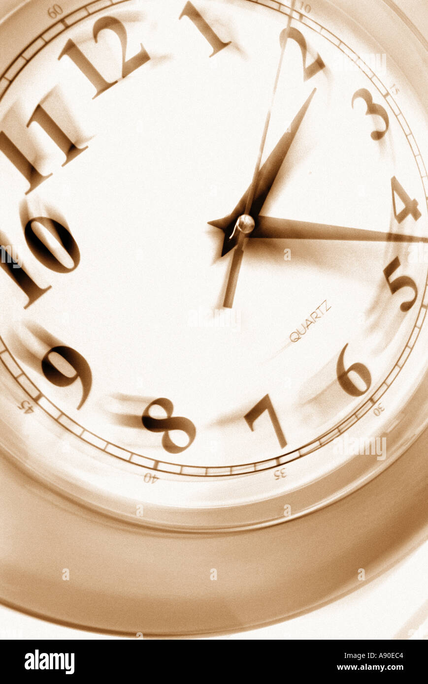 time passing concept passing in a blur time clock movement tick tock ...