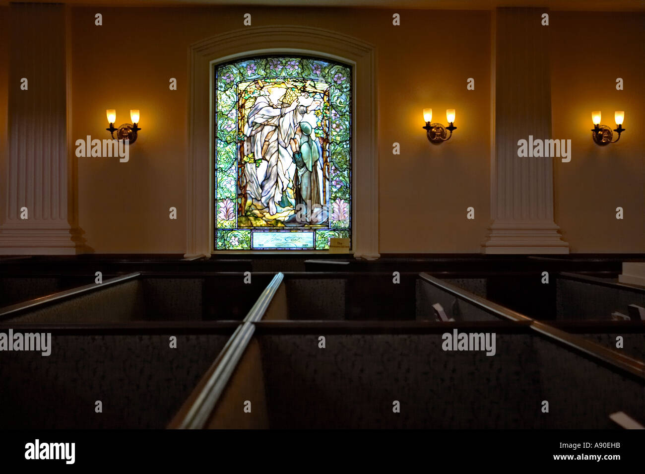MASSACHUSETTS Boston Tiffany memorial window inside Arlington Street ...