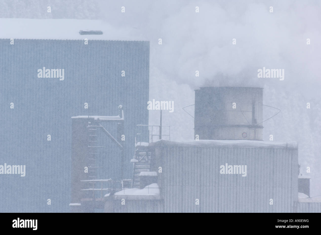 An image of a Coal Processing Plant in a snow storm Stock Photo - Alamy