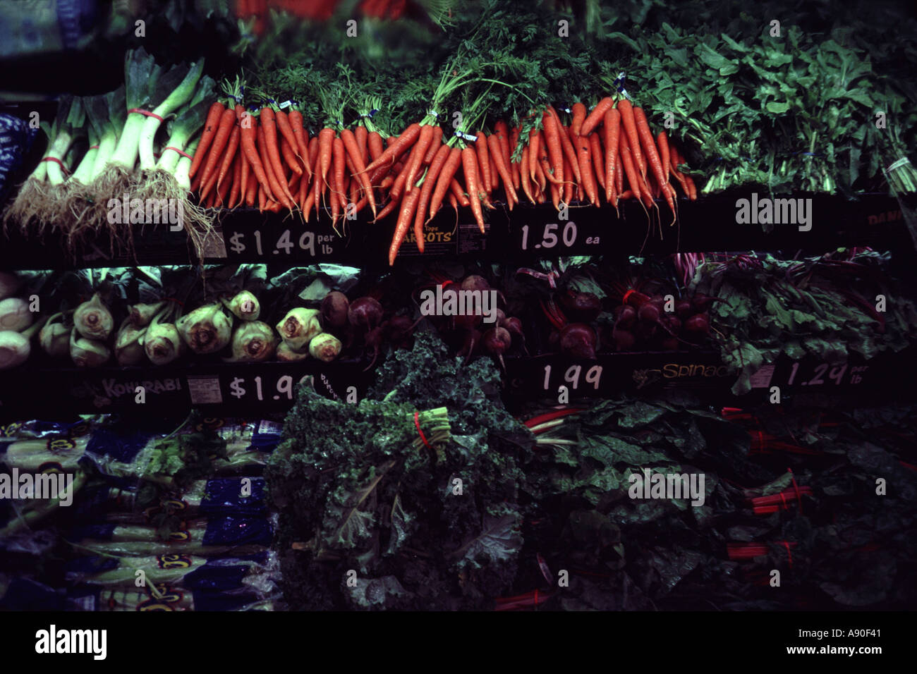 Vegetables in the produce section of a supermarket Stock Photo - Alamy