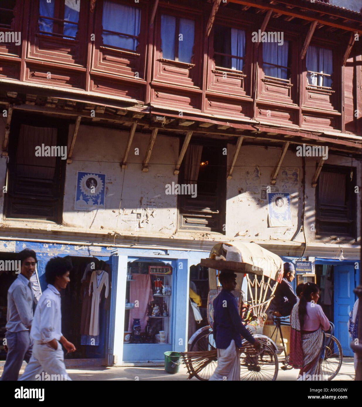 Wooden house and shop front in Kathmandu Nepal Stock Photo - Alamy