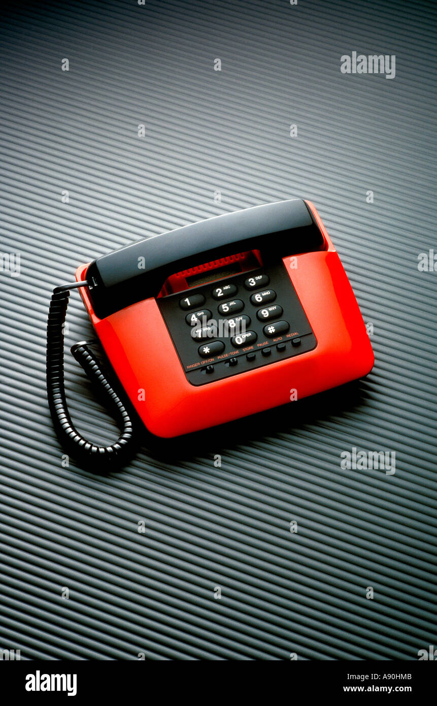 modern red and black telephone Stock Photo - Alamy