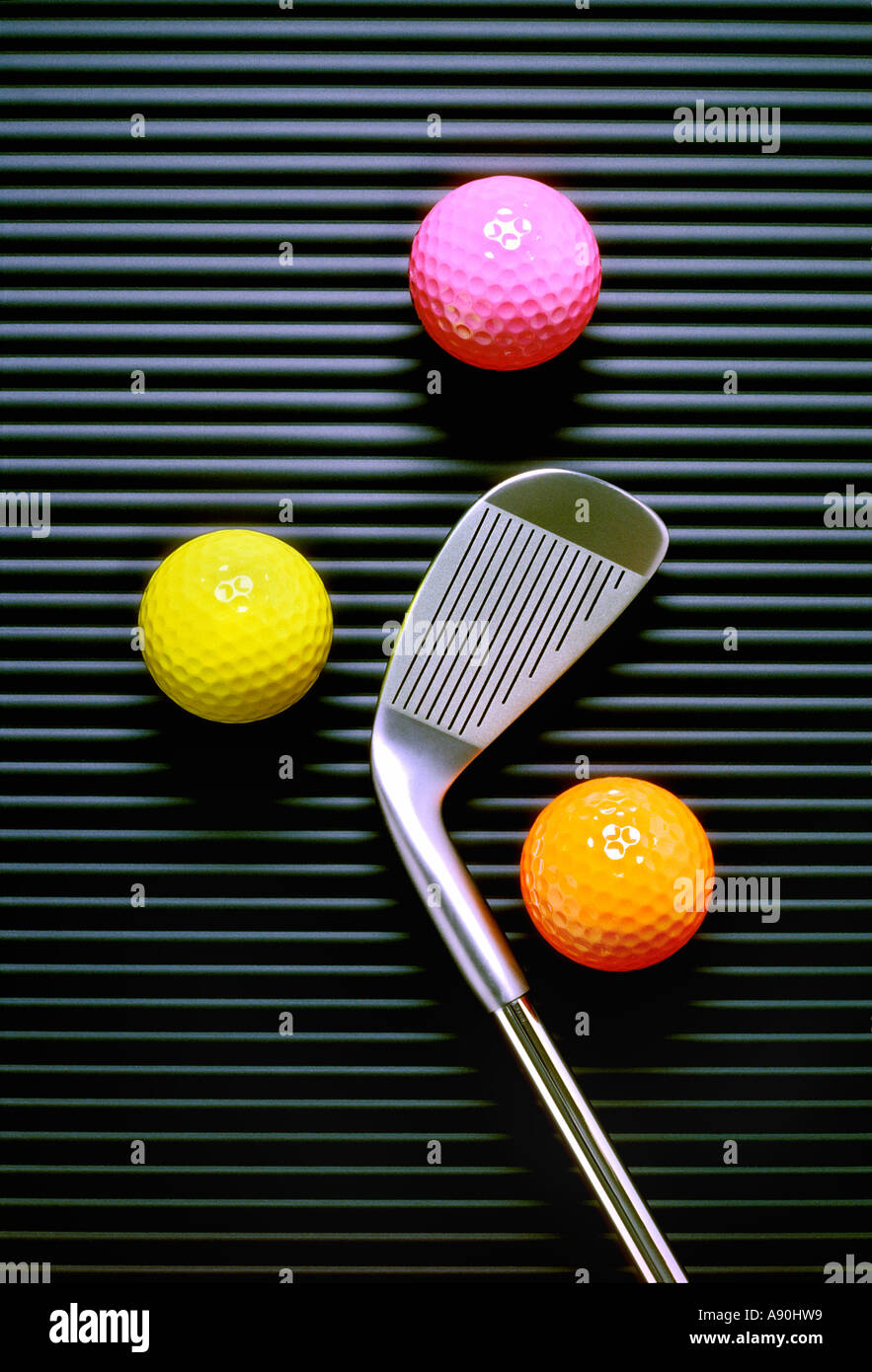 Golf club with golf balls Stock Photo - Alamy