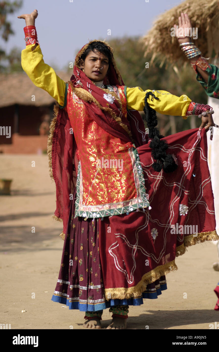 Traditional Rajasthani Dancing Shilpgram near Udaipur Rajasth Stock ...