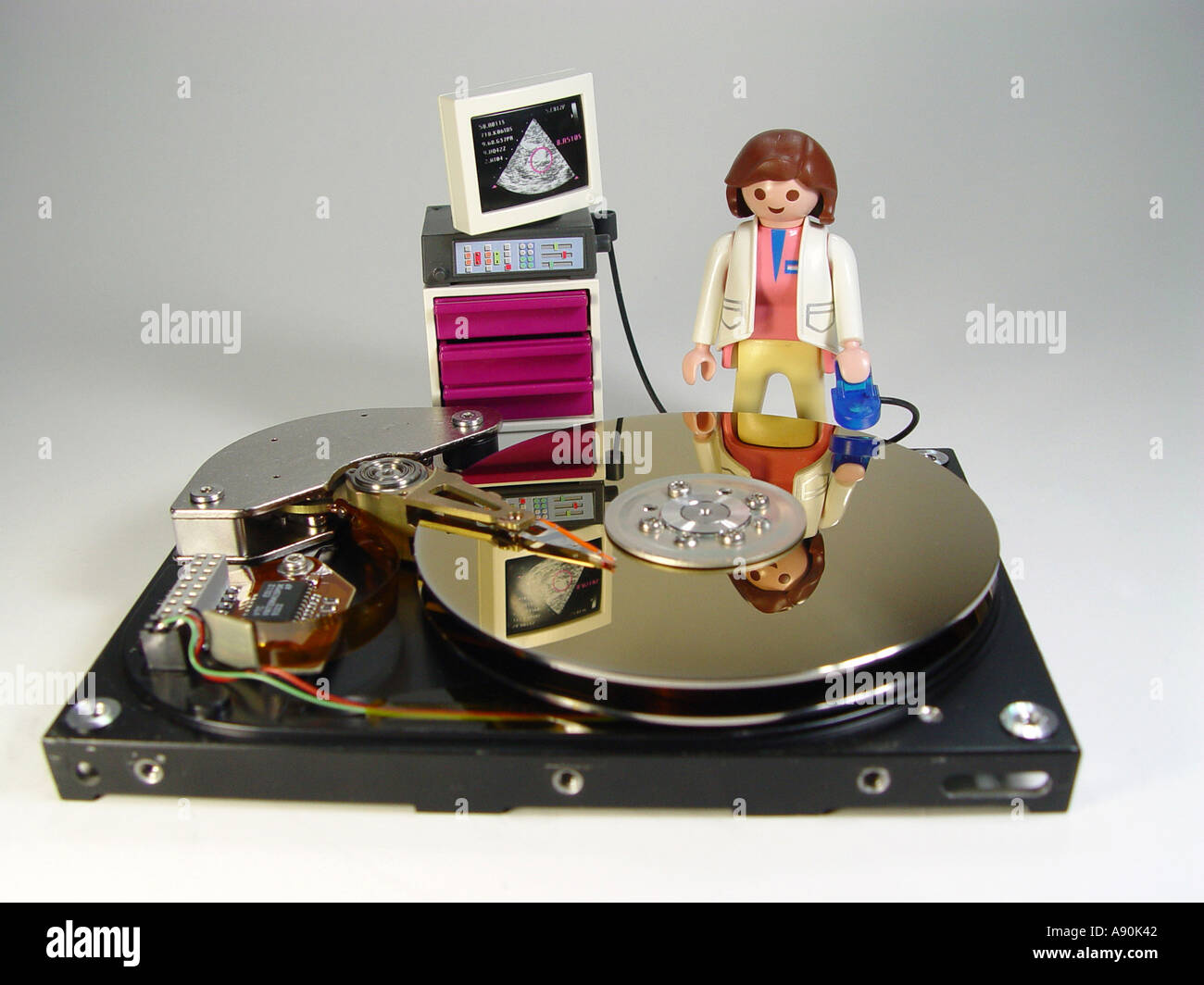 symbolic image disc doctor Stock Photo - Alamy