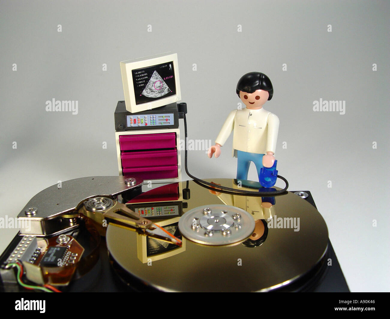 symbolic image disc doctor Stock Photo - Alamy