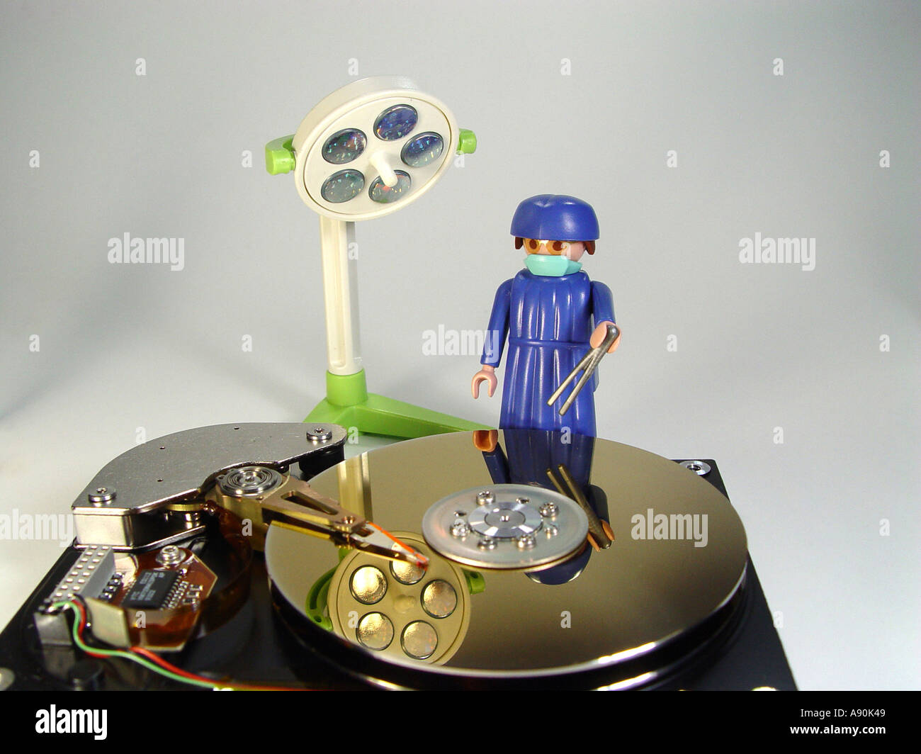 symbolic image disc doctor Stock Photo - Alamy