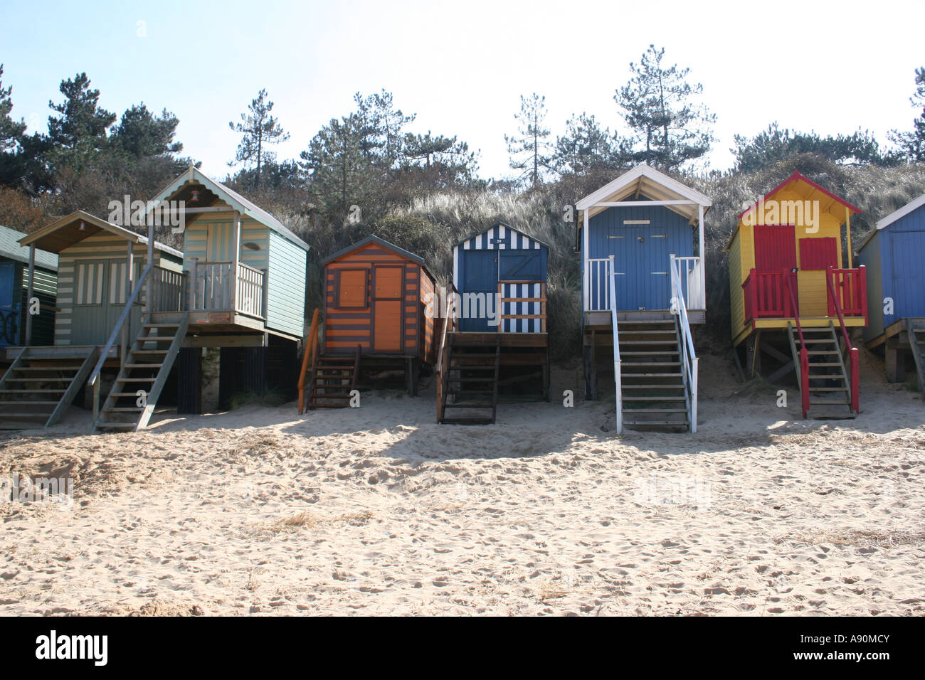 Line of Huts Stock Photo - Alamy