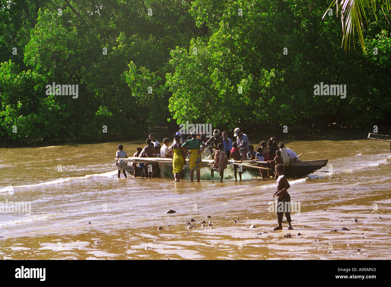 LOKOBE MADAGASCAR AFRICA August A fishing boat arrives in Ambatozavavy ...