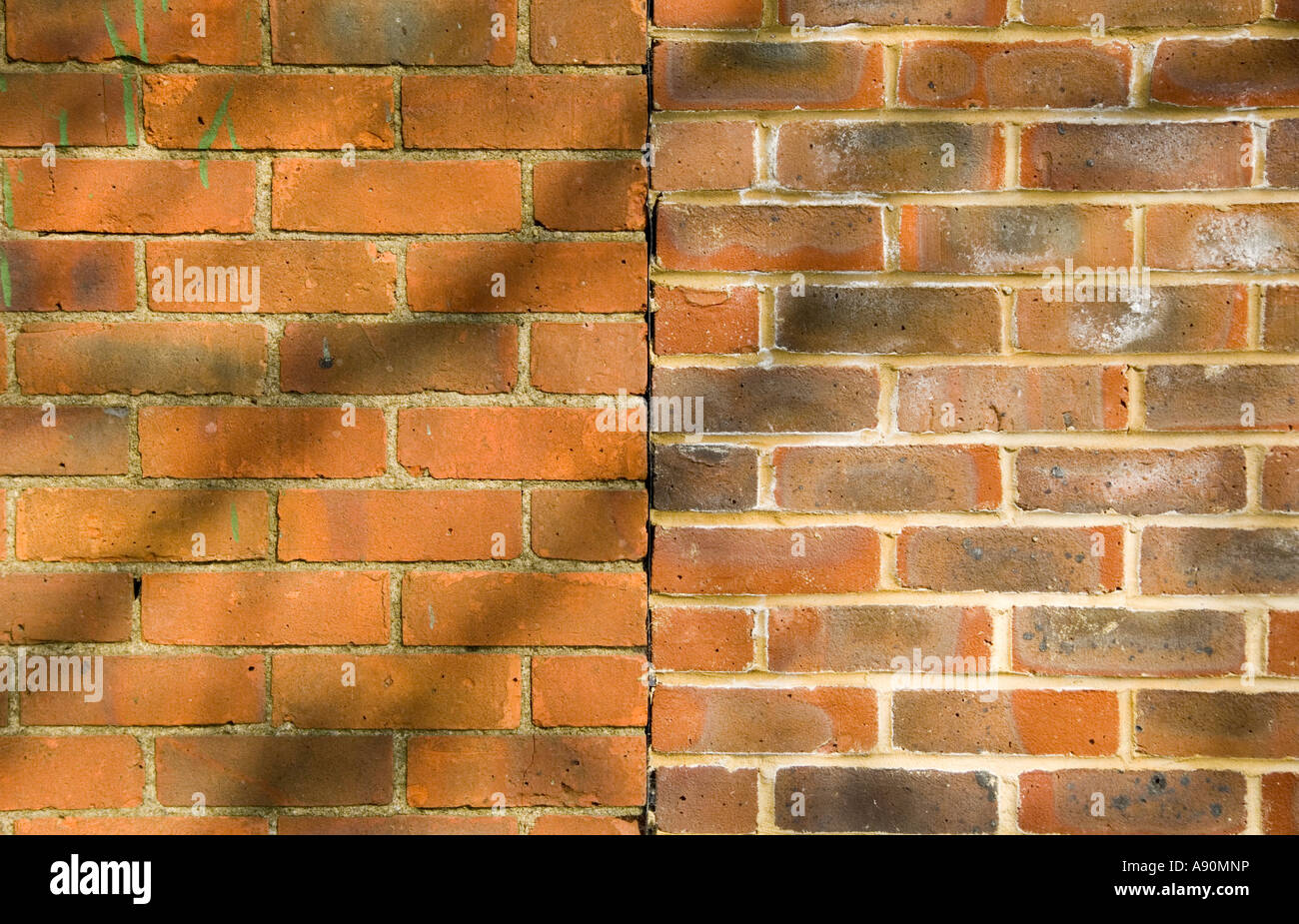 Old and new brickwork Stock Photo - Alamy