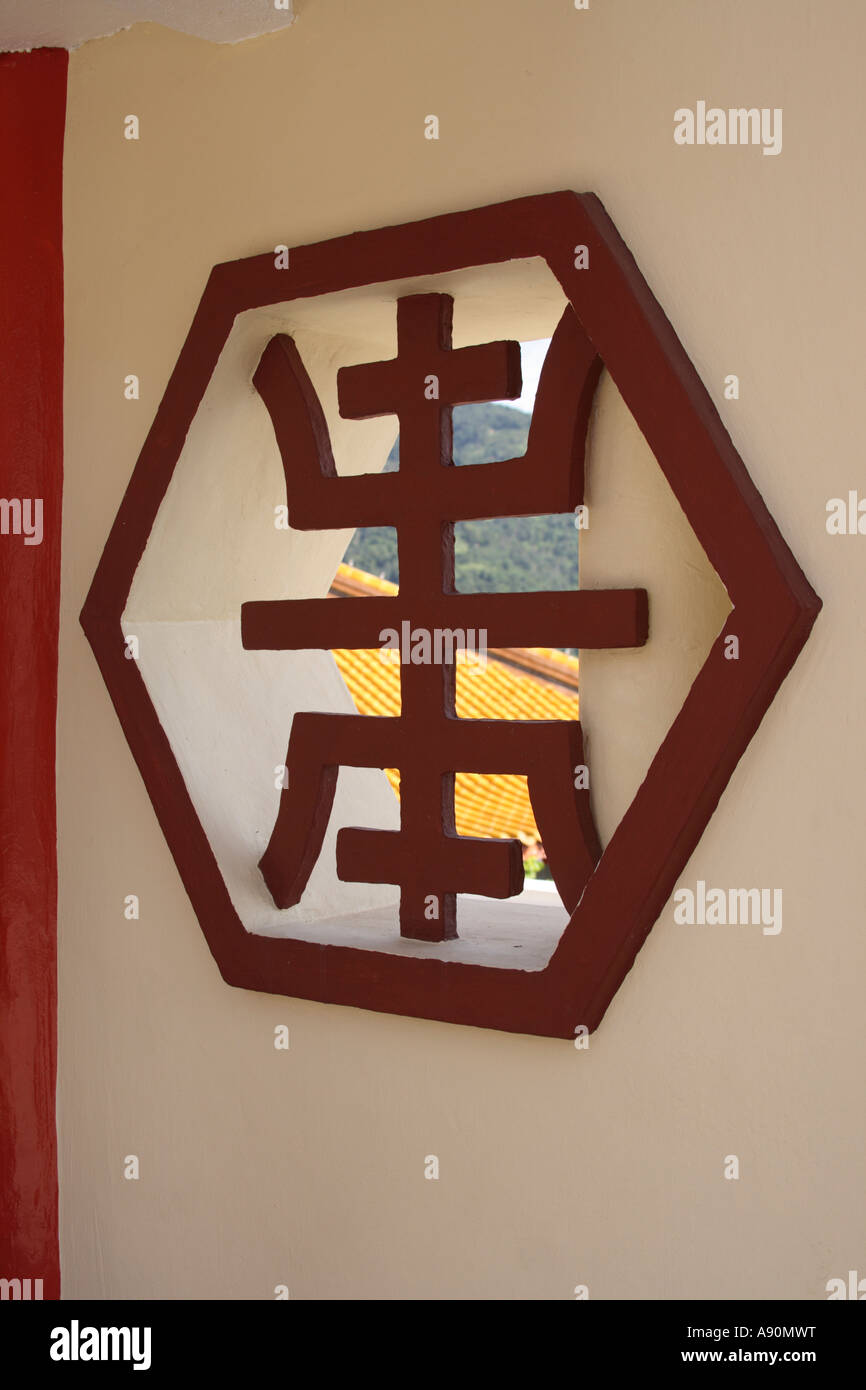 window of Buddhist temple Stock Photo - Alamy