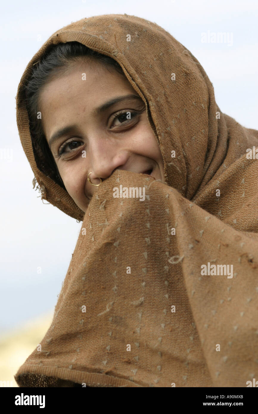 Pashtun girl in a shawl Swat District North West Frontier Province ...