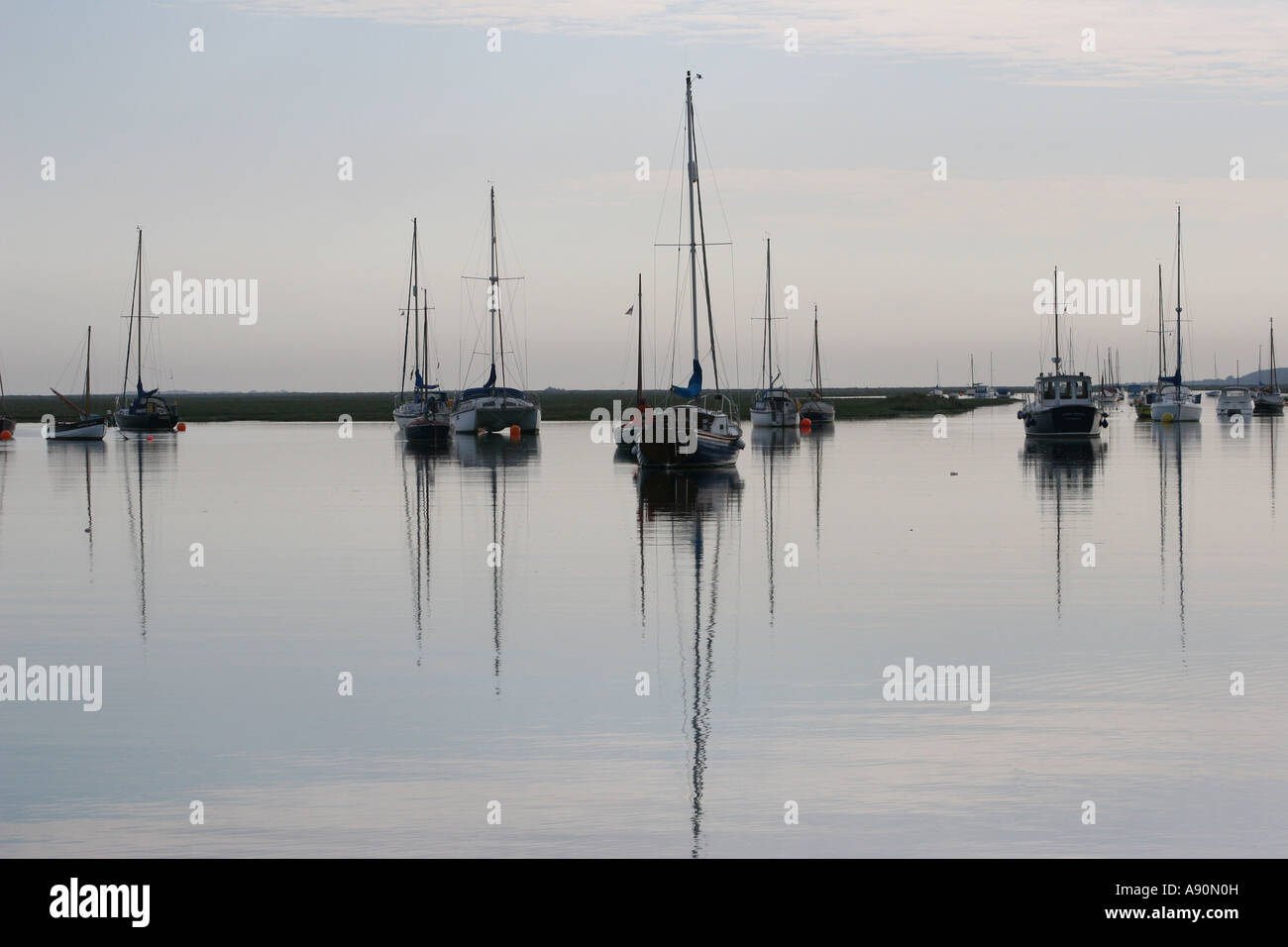 Reflections of boats in calm water hi-res stock photography and images ...