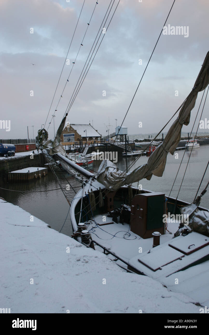 Snow in the Boat Stock Photo - Alamy