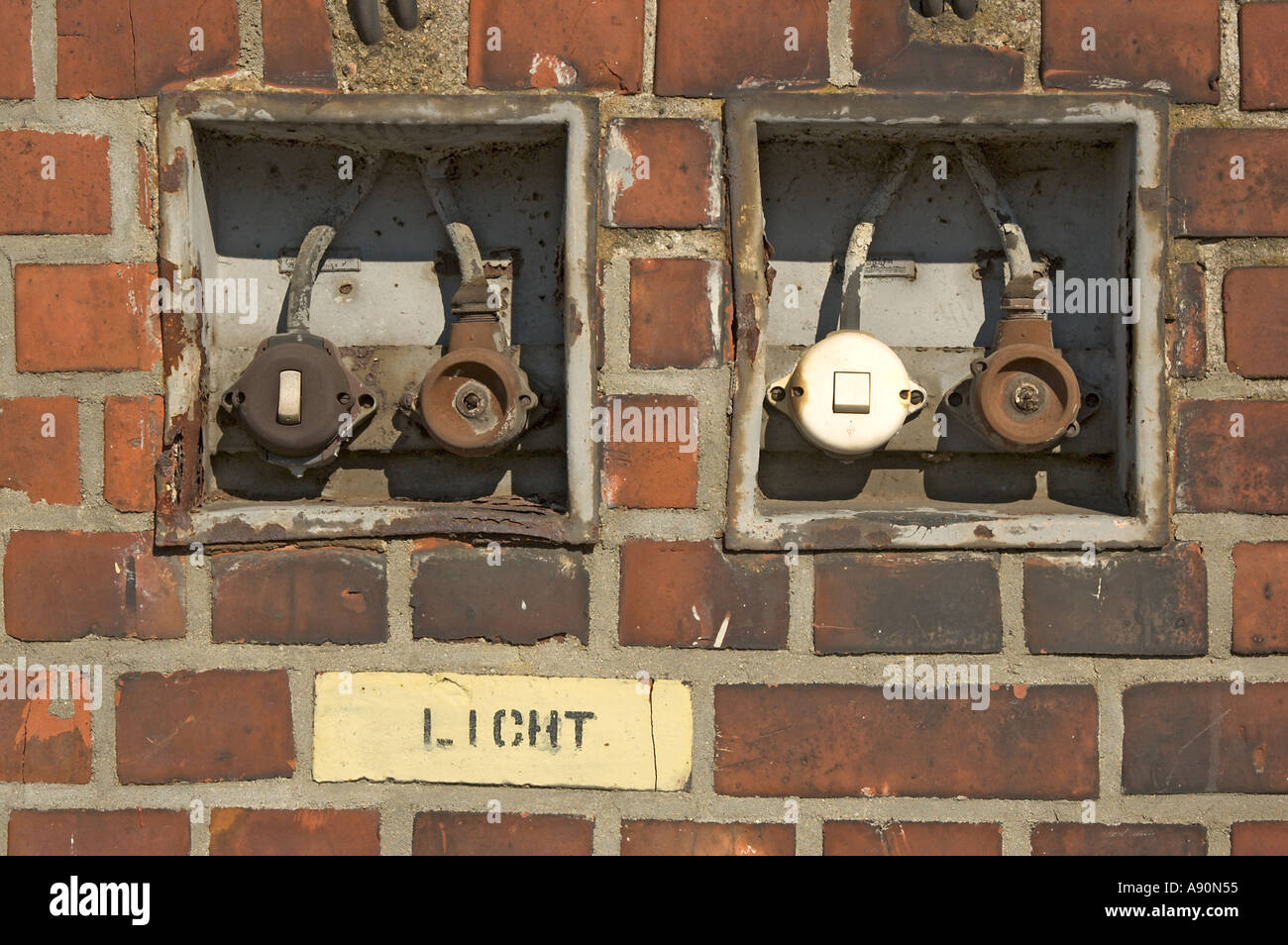 Very old light switches at a wall Stock Photo - Alamy