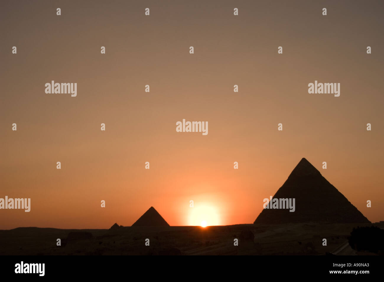 sunset Pyramids Giza Plateau Cairo Egypt North Africa Stock Photo - Alamy