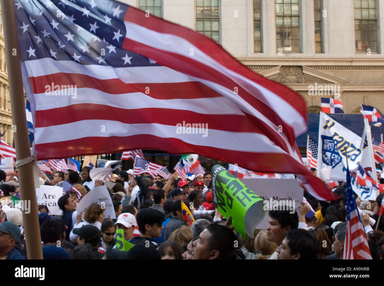 New York Immigrataion Rally in April 2006 Stock Photo - Alamy